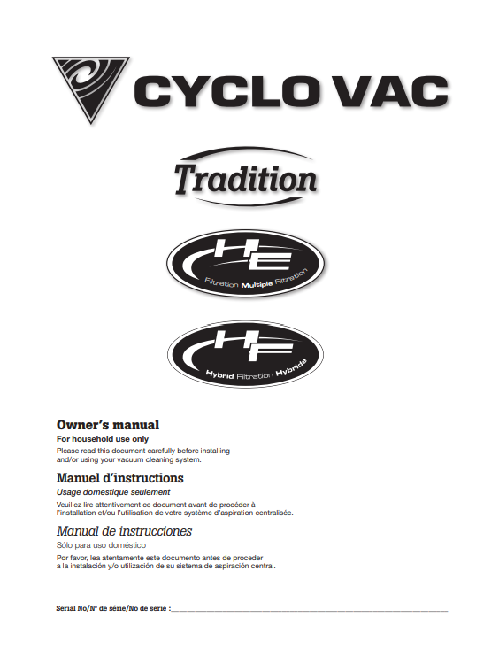 CycloVac owner's manual